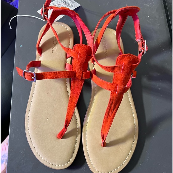 Merona | Shoes | Nwt Orange Strappy Sandals | Poshmark